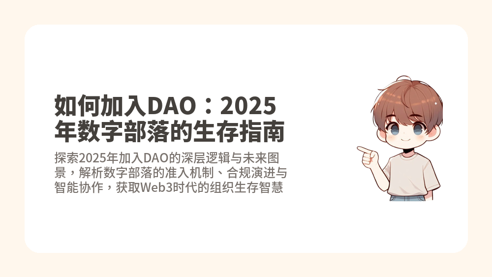 如何加入DAO：2025年数字部落的生存指南