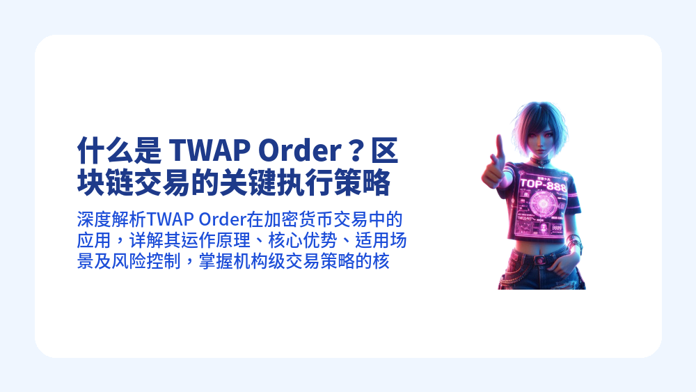 什么是 TWAP Order？区块链交易的关键执行策略