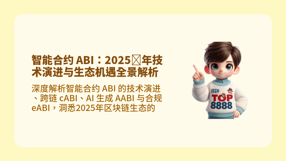 智能合约 ABI：2025 年技术演进与生态机遇全景解析